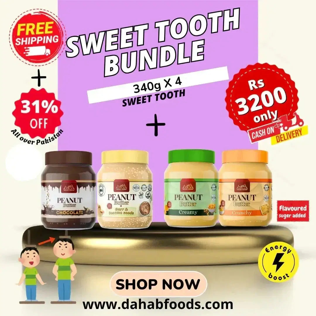 Sweet Tooth Bundle 4x340g | Premium Peanut Butter Pack by Dahab Foods ...